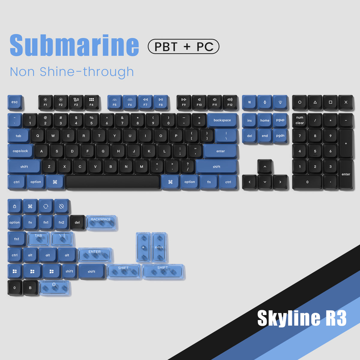 Womier Skyline R3 Low Profile PBT+PC Double-Shot Keycap Set – Womier Keyboard