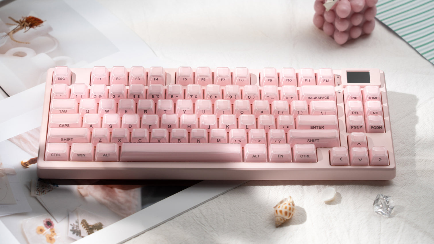 Womier SK80 Pro 75% Themed Wireless Keyboard with Multimedia Display ...