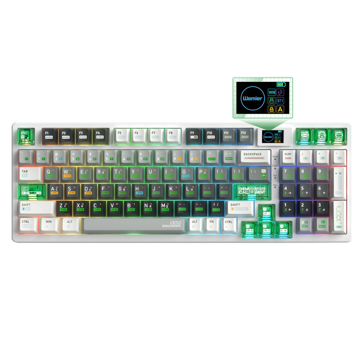 Womier M90 Chemistry 96% Wireless Keyboard with Multimedia Display ...
