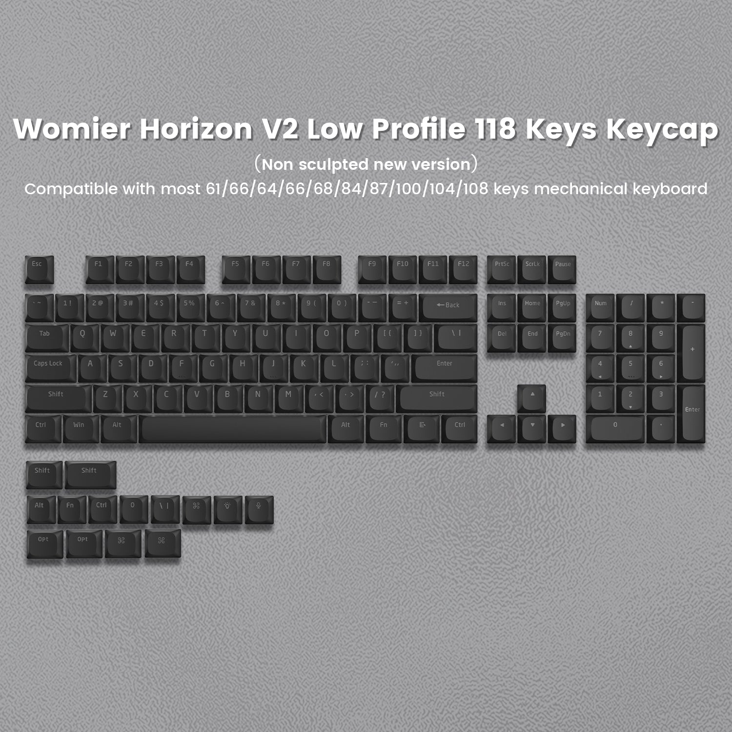 Womier Horizon V2 Low Profile/Uniform Profile Double-Shot Keycap Set ...