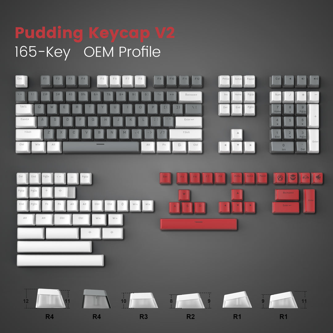 Womier Pudding V2 OEM Profile 165-Key PBT Keycap – Womier Keyboard