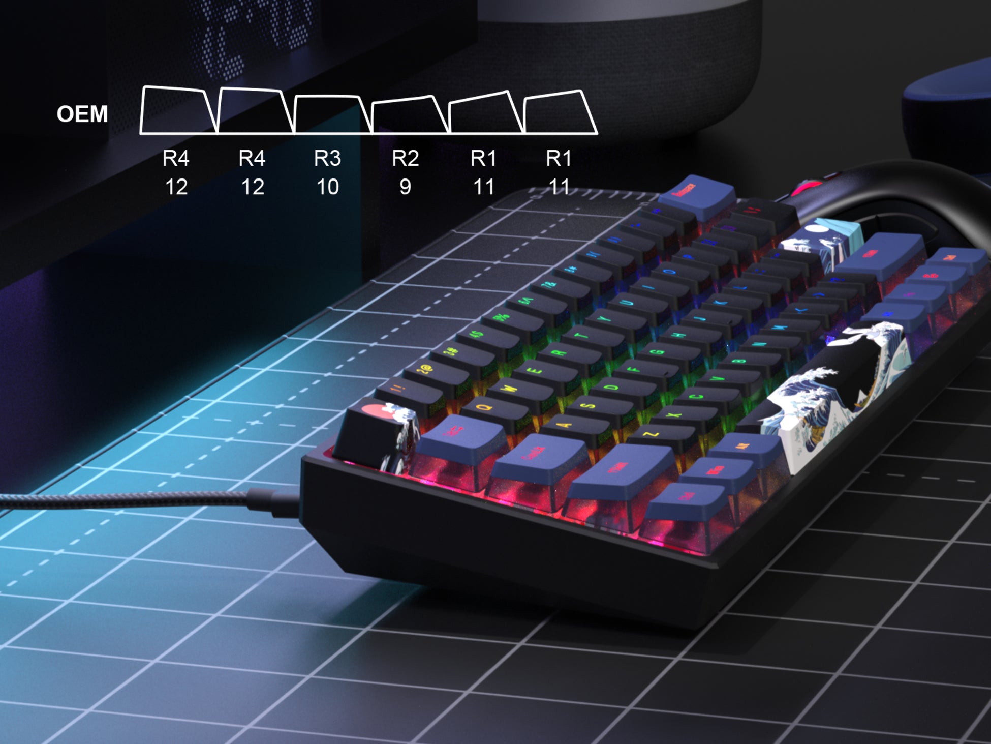 Womier WK61 V2 60% Hot-Swappable RGB Mechanical Wired Gaming Keyboard ...