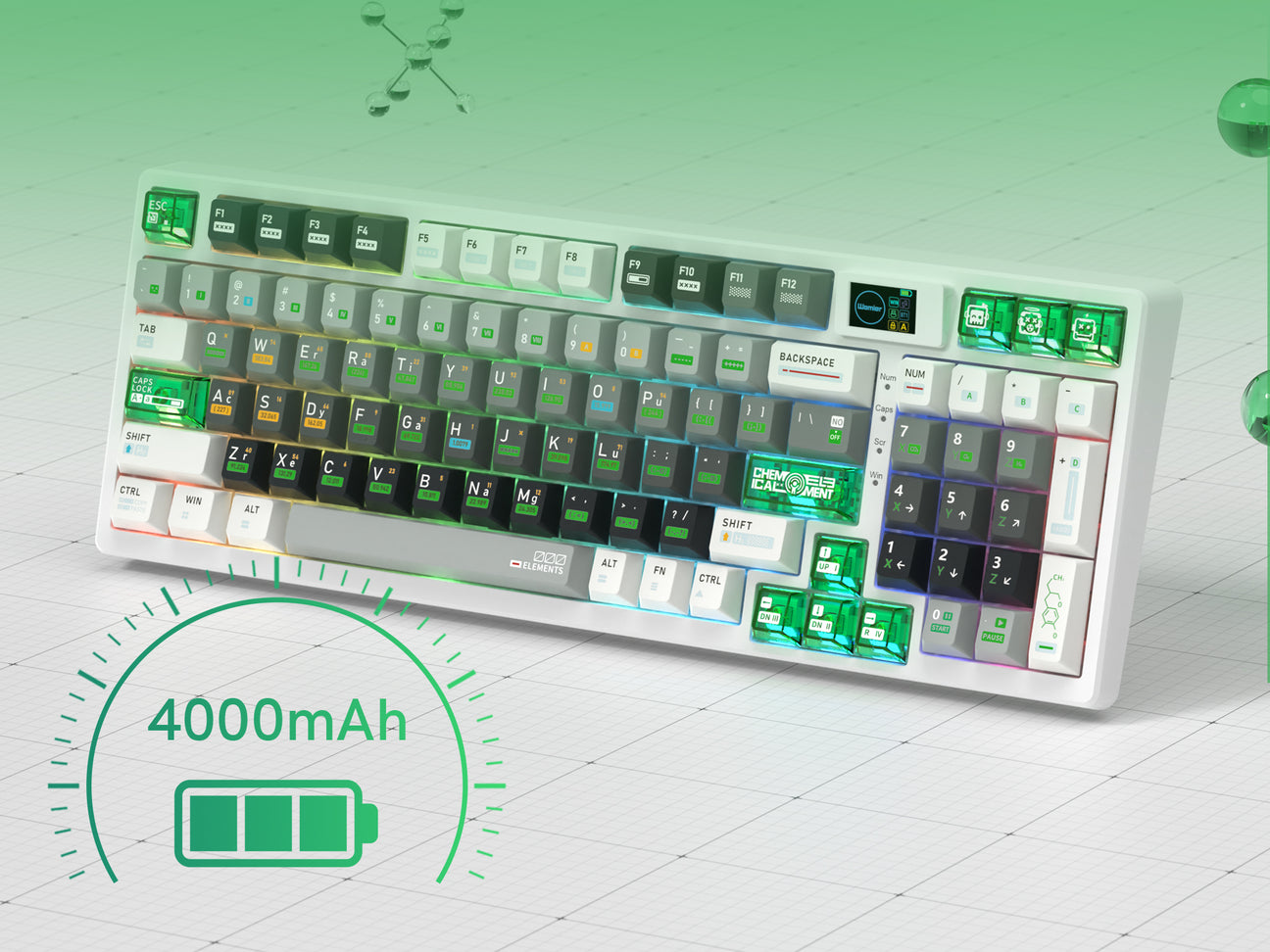 Womier M90 Chemistry 96% Wireless Keyboard with Multimedia Display ...