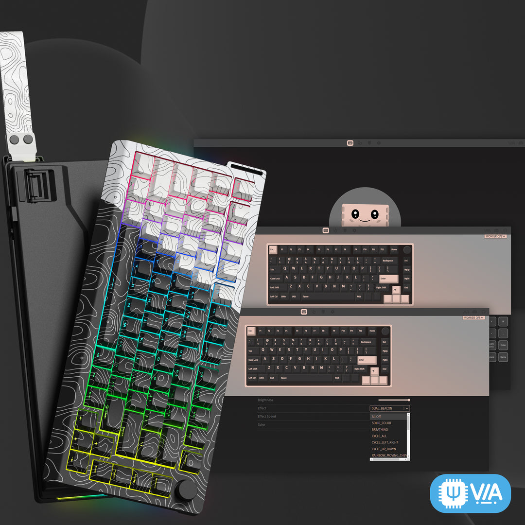 Womier Q75 75% VIA Support Gasket Mounted Wireless Keyboard with Knob – Womier Keyboard