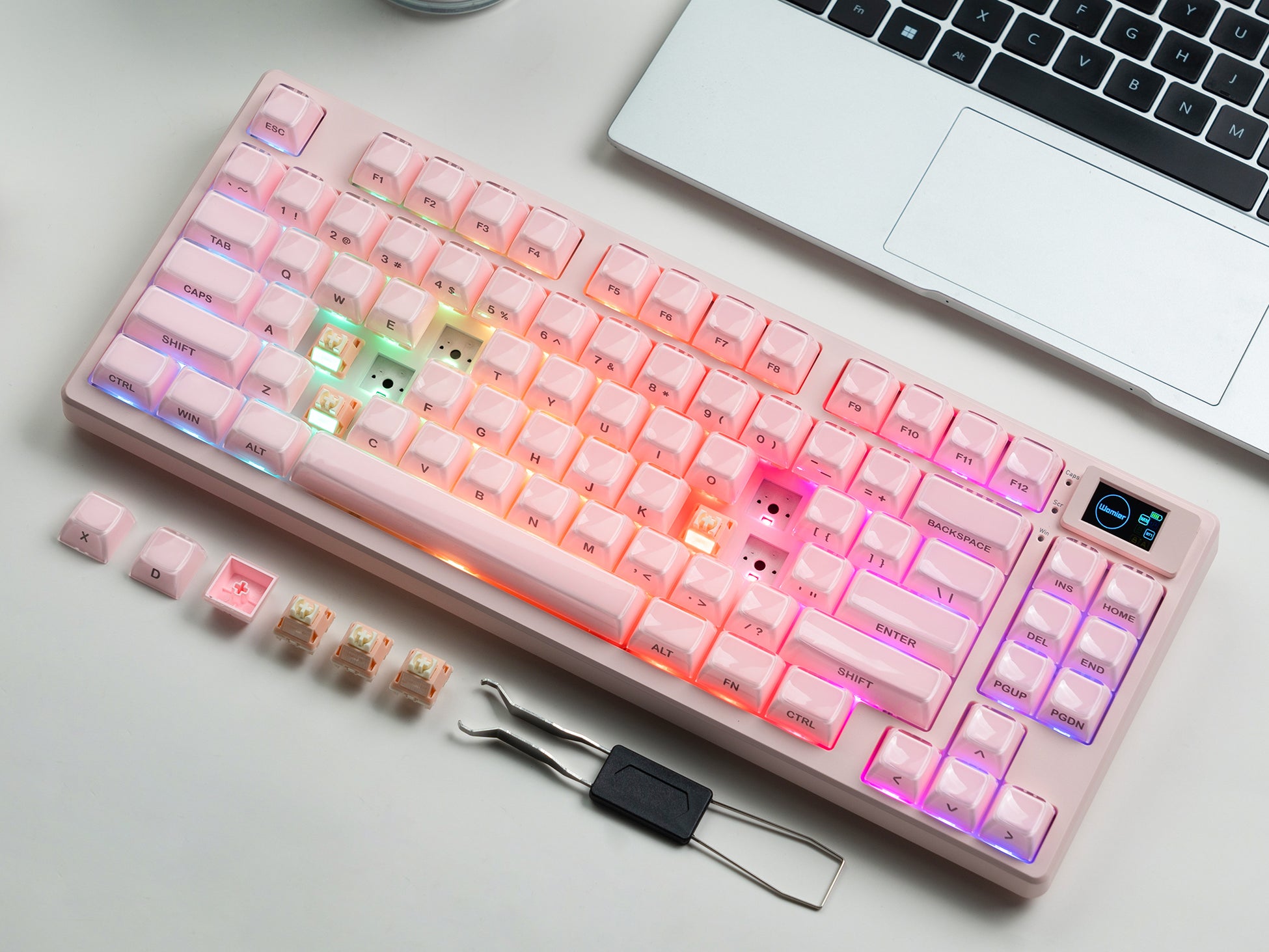 Womier SK80 Pro 75% Themed Wireless Keyboard with Multimedia Display ...