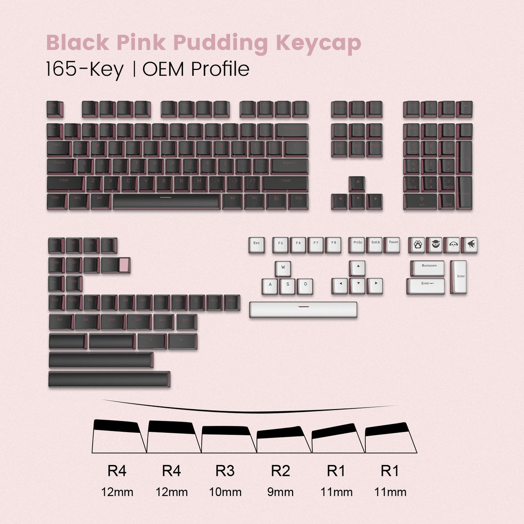 Womier Pudding V2 OEM Profile 165-Key PBT Keycap – Womier Keyboard
