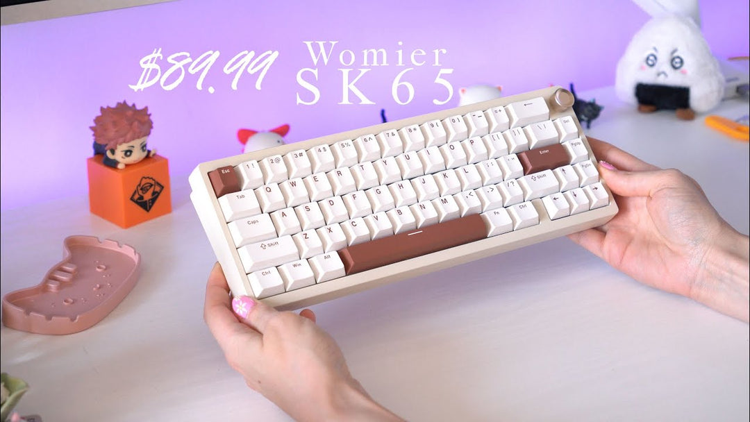 Womier SK65 65% Gasket Mounted Wireless Aluminum Keyboard with Knob ...
