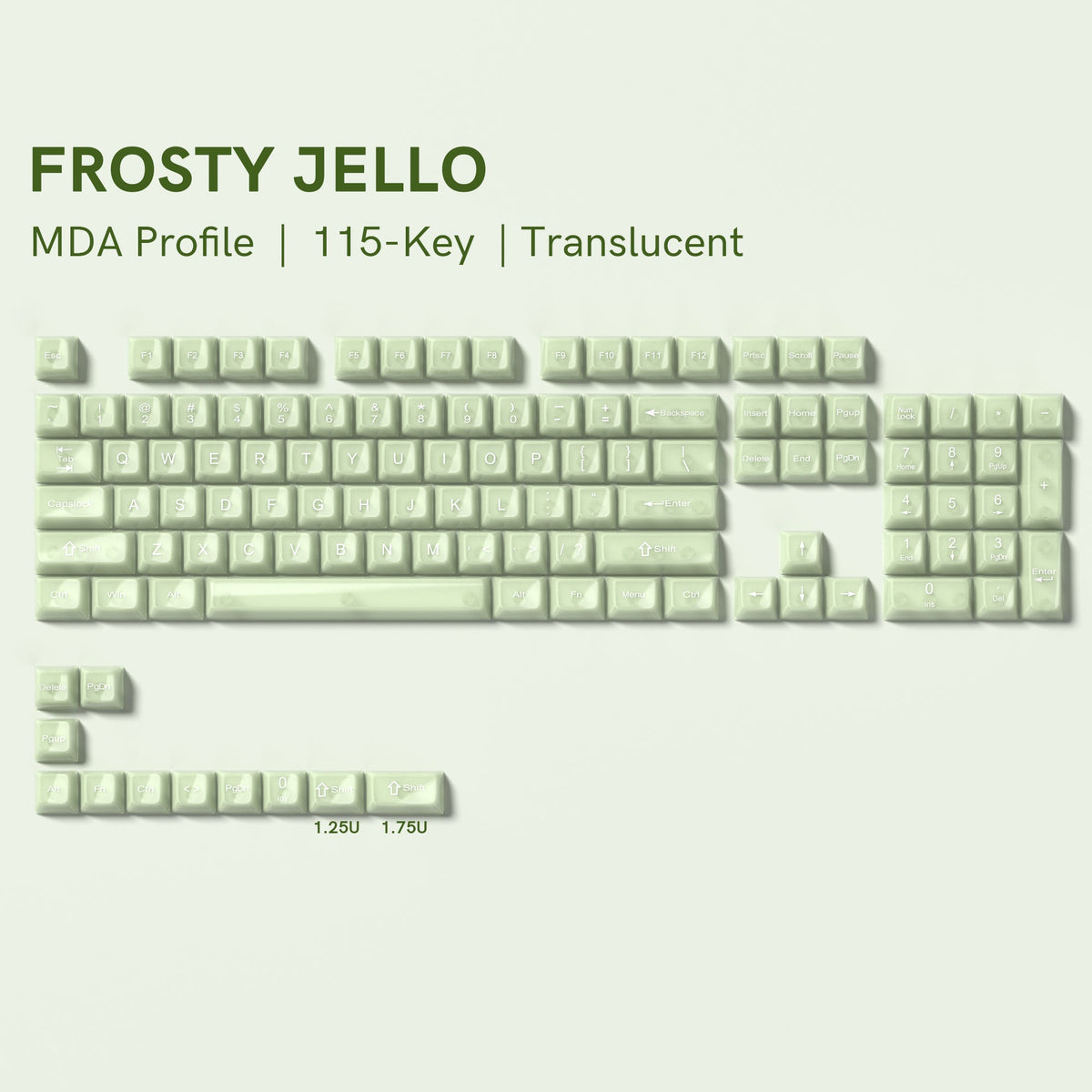 Womier Frosty Jello 115-Key MDA Profile Translucent PC Keycap Set ...