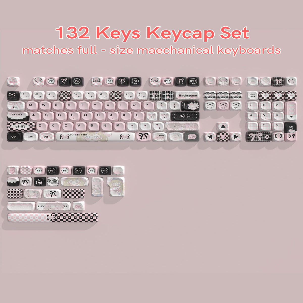 Womier Plaid Girl MOA Profile Dye-Sublimation PBT Keycap Set – Womier ...
